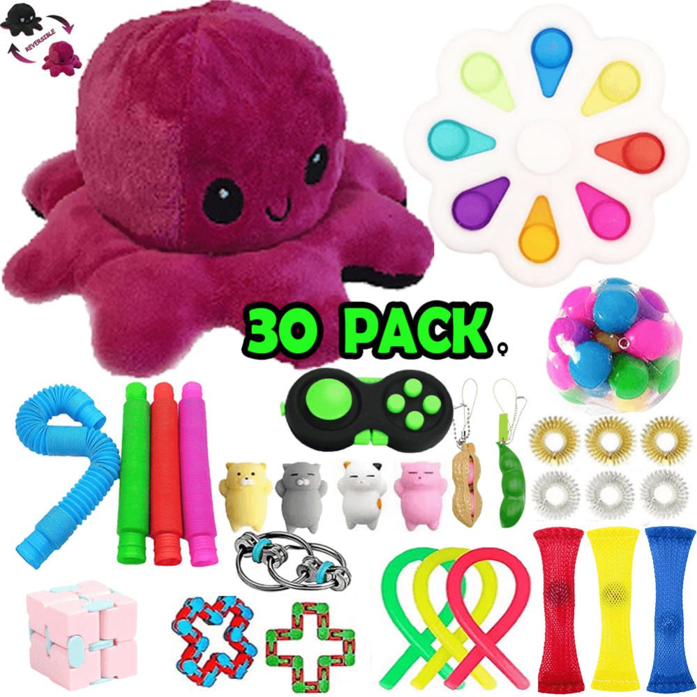 Köp 30 Pack Fidget Toy Set Pop it Sensory Toy för Vuxna & Barn Q ...