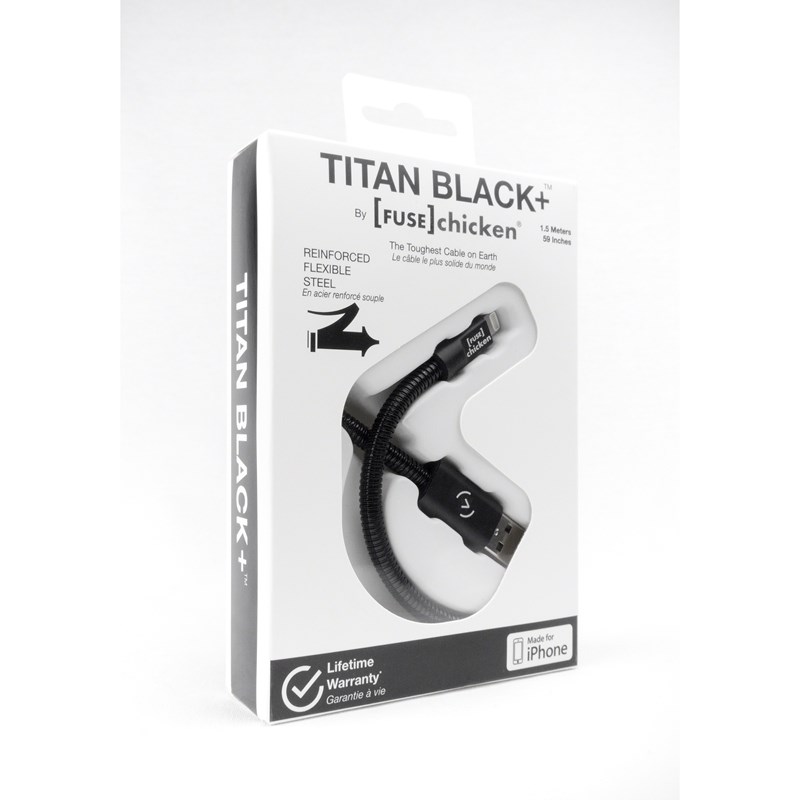 Köp Fuse Chicken Synkkabel Lightning TITAN+ 1.5m - Svart | TheMobileStore