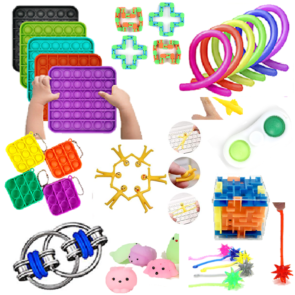 Köp 100 Pack Fidget Toy Set Pop it Sensory Toy för Vuxna & Barn ...