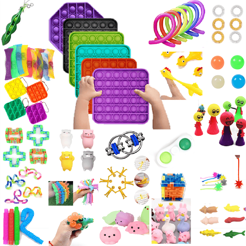 Köp 100 Pack Fidget Toy Set Pop it Sensory Toy för Vuxna & Barn ...