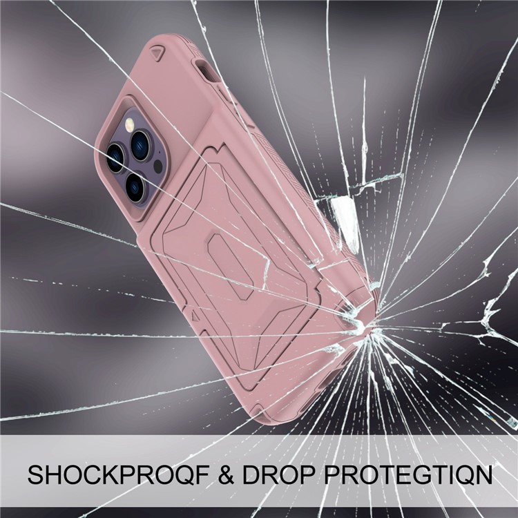 Köp iPhone 14 Pro Max Skal Korthållare Mirror Kickstand - Rosa ...