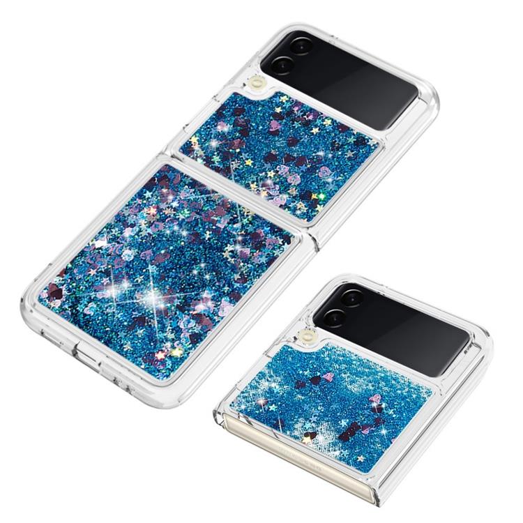 Köp Galaxy Z Flip 4 Skal Liquid Floating Glitter - Blå - TheMobileStore.se