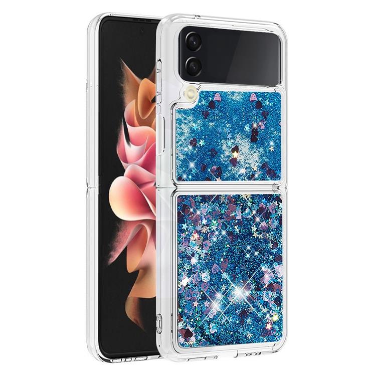 Köp Galaxy Z Flip 4 Skal Liquid Floating Glitter - Blå - TheMobileStore.se