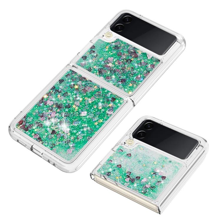 Köp Galaxy Z Flip 4 Skal Liquid Floating Glitter - Grön - TheMobileStore.se
