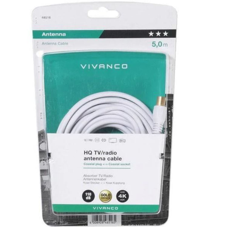 Köp Vivanco Antenn kabel Ferritkärna 110dB 5m - Vit - TheMobileStore.se