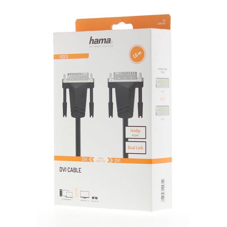 Köp Hama DVI 1440p Dual Link Kabel 1.5m - Svart - TheMobileStore.se